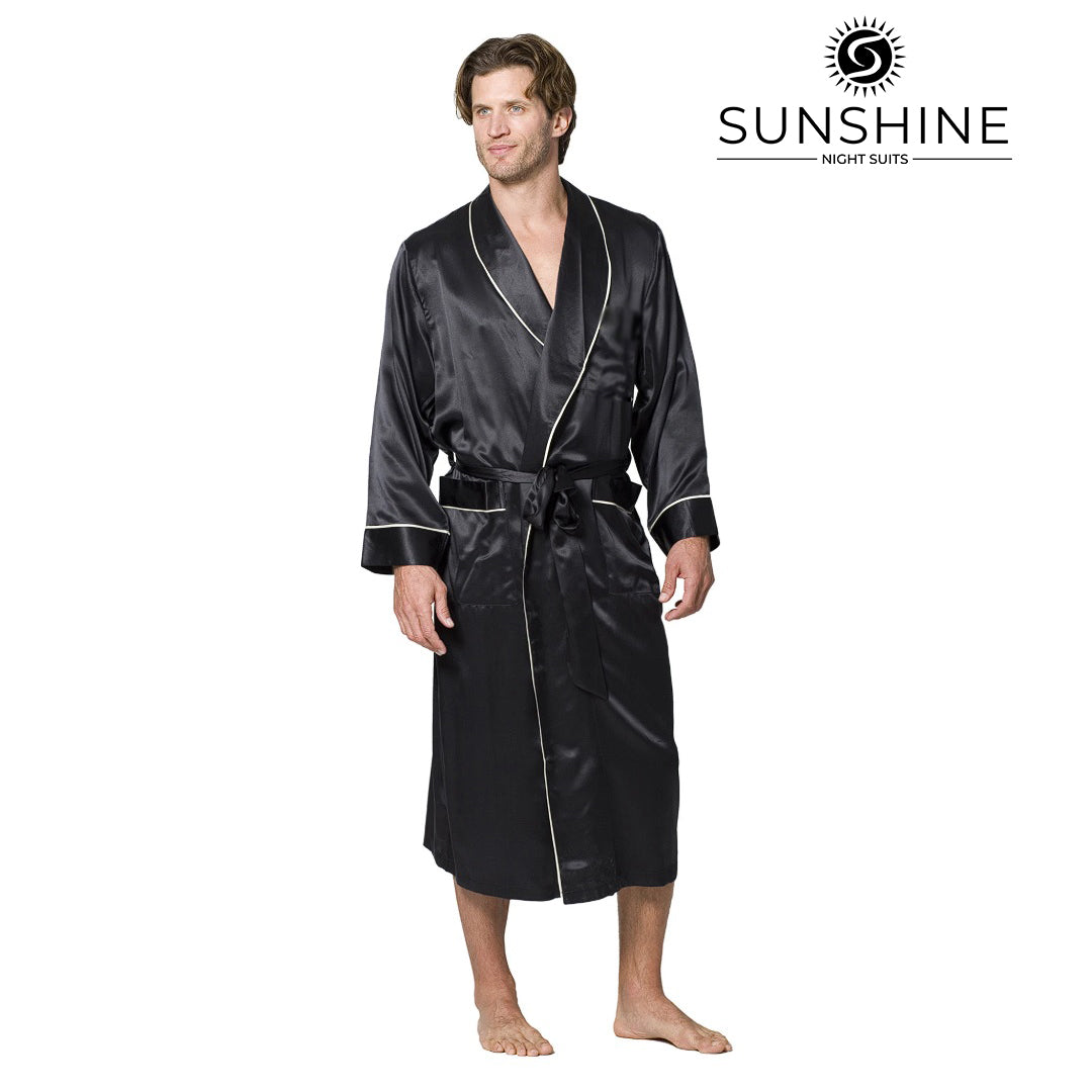 Black Silk Gown MSG-02 – Sunshine Night Suits